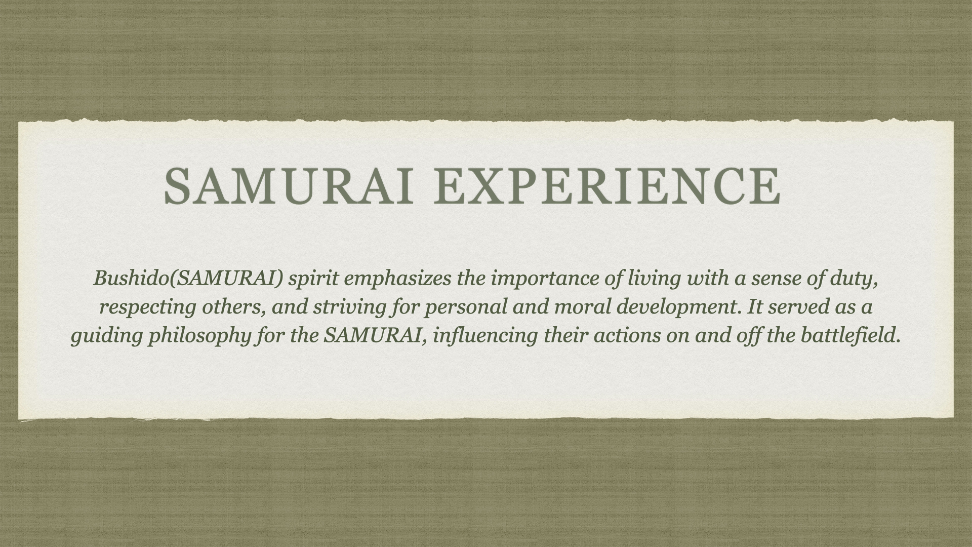Learn SAMURAI Spirit (1) - MOST JAPAN